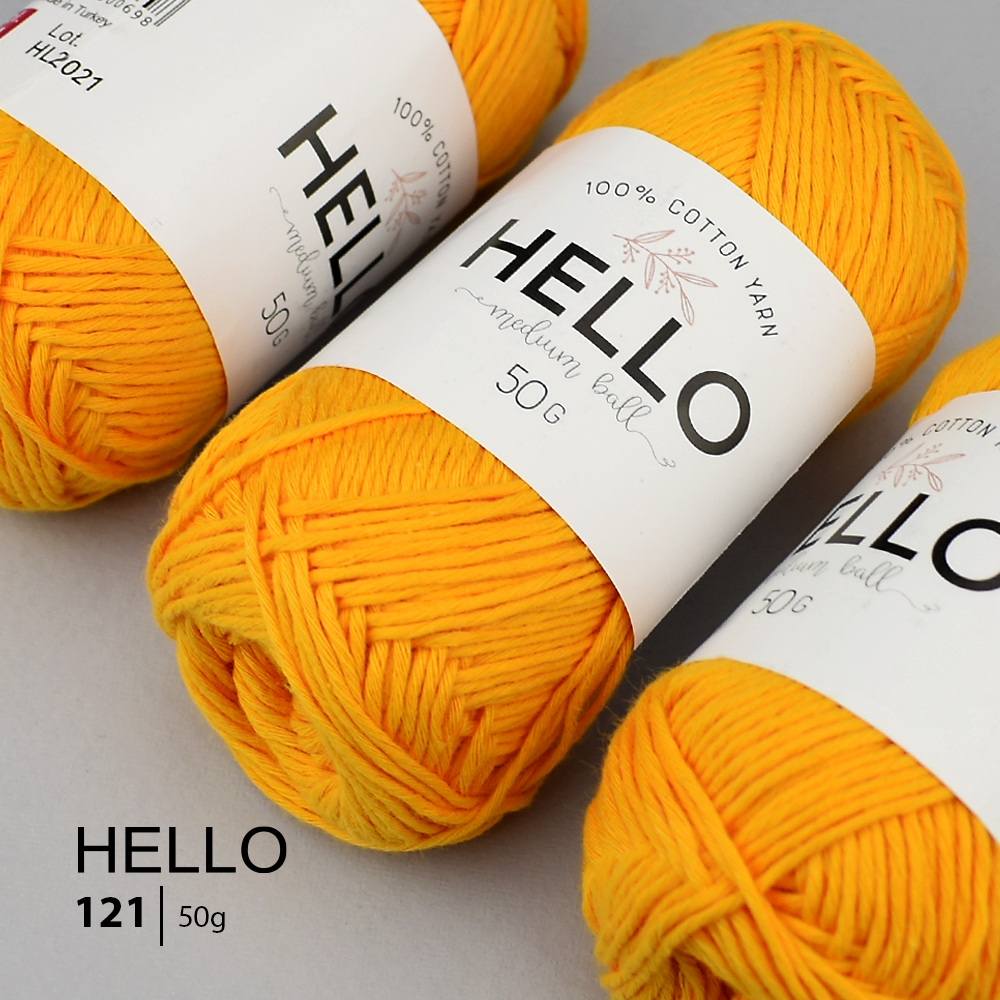 Купити пряжу HELLO Cotton 121 (50 грам)| ТМ Кольорова