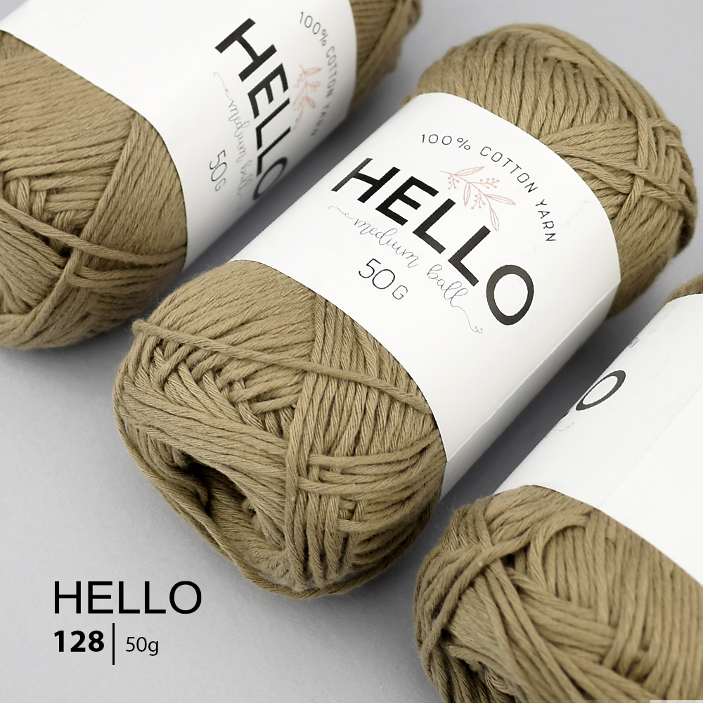 Купити пряжу HELLO Cotton 128 (50 грам)| ТМ Кольорова