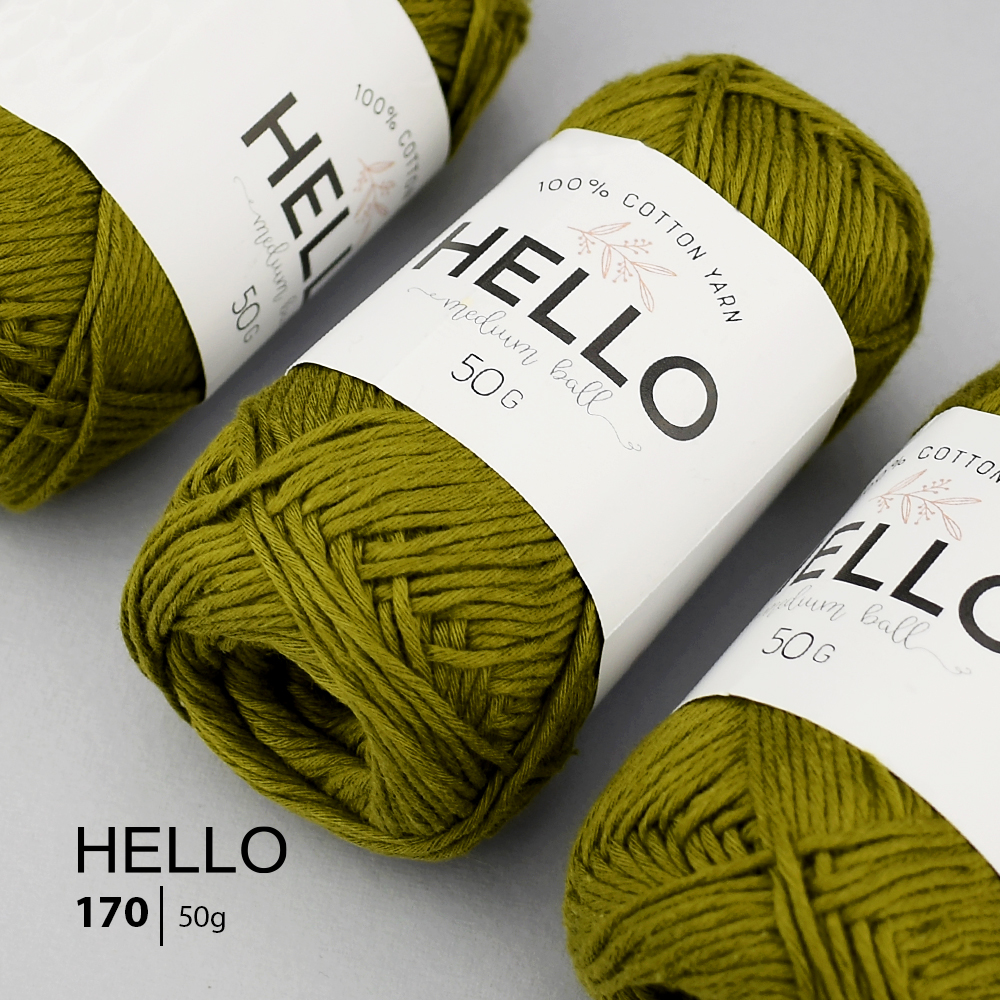 Купити пряжу HELLO Cotton 170 (50 грам)| ТМ Кольорова