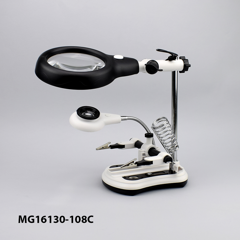 Buy desktop magnifier "Third Hand" with LED lighting and soldering iron ...