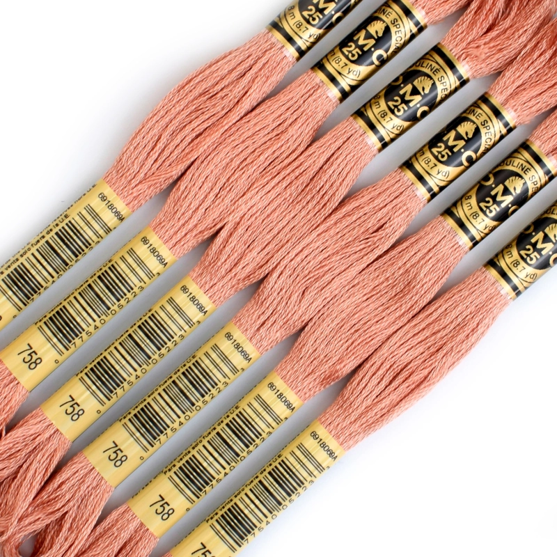 Нитки для вишивання - Муліне DMC 758 оптом | ТМ КОЛЬОРОВА